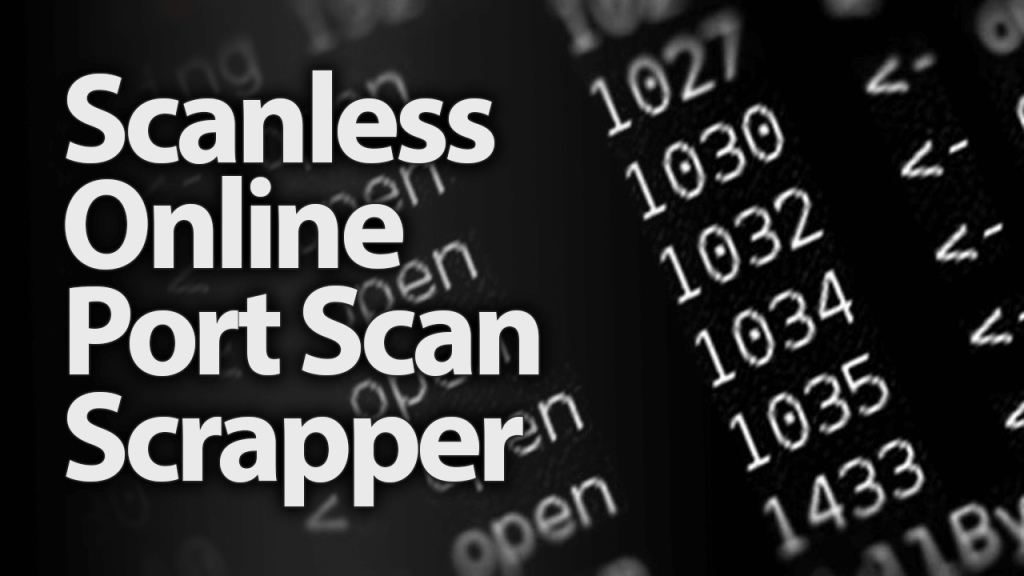 Scanless – Online Port Scan Scraper – Kali Linux 2018.1 – PentestTools